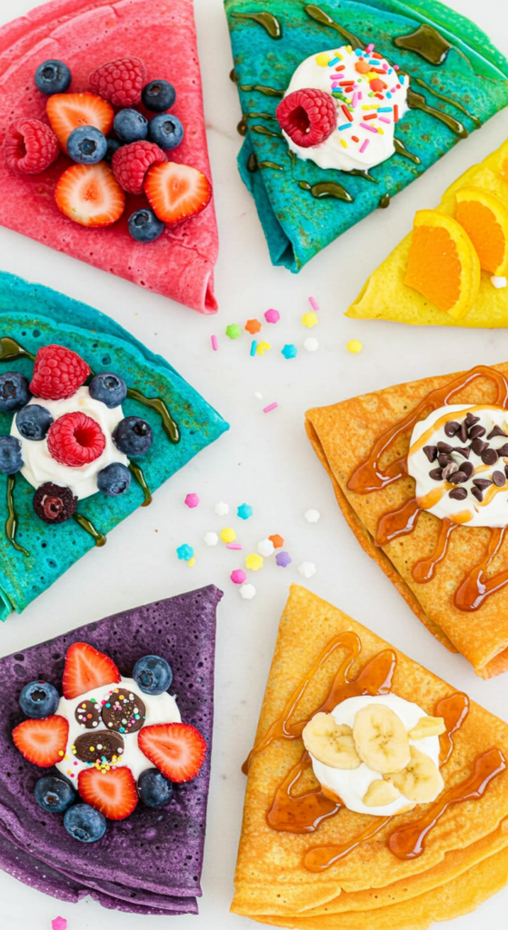 6 Colorful Crepe Ideas for Kids and Parties